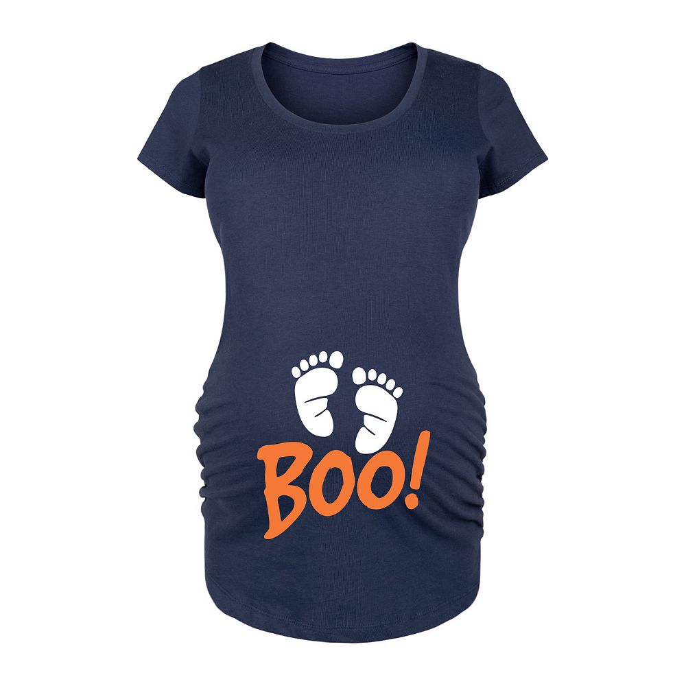 Maternity Boo Baby Feet Halloween Graphic Tee