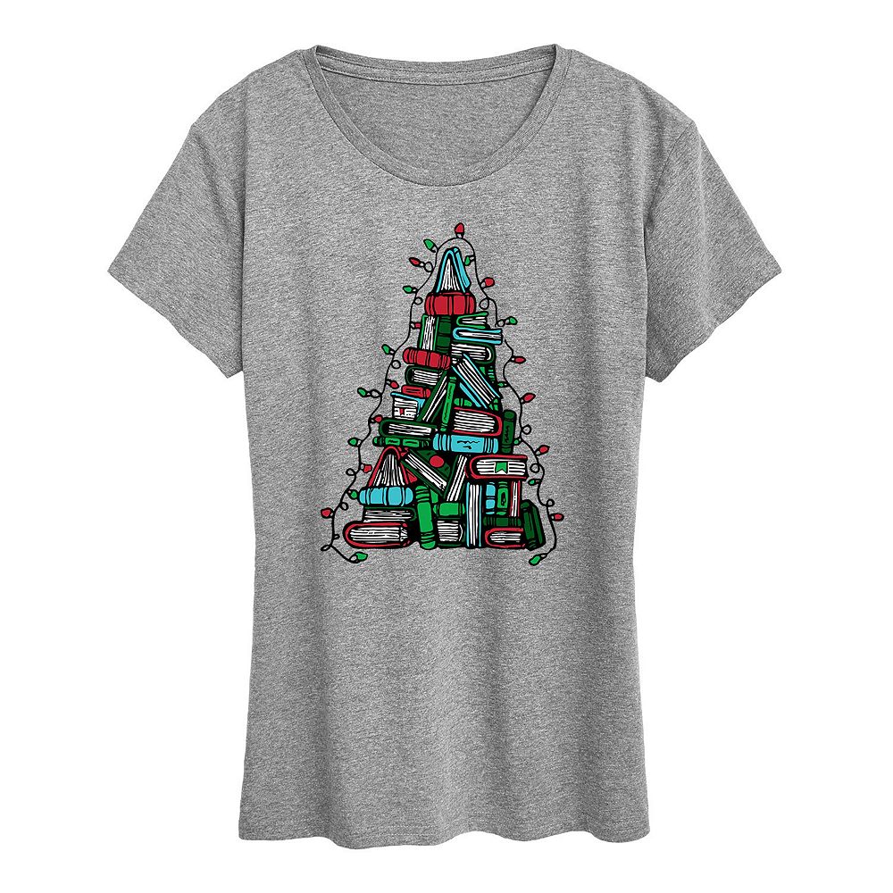 Women's Book Christmas Tree Graphic Tee