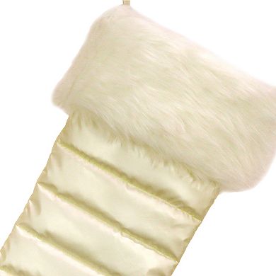 National Tree Company HGTV Puffy Coat Stocking with Faux Fur Cuff