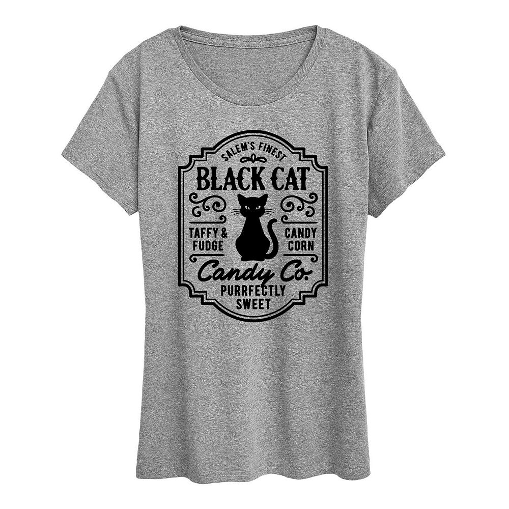 Women's Black Cat Candy Co Halloween Tee