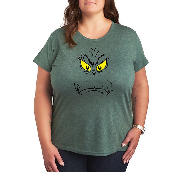 Plus Dr. Seuss Grumpy Grinch Face Graphic Tee