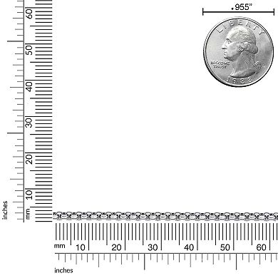 Men's LYNX Stainless Steel 3.5 mm Round Box Chain Necklace