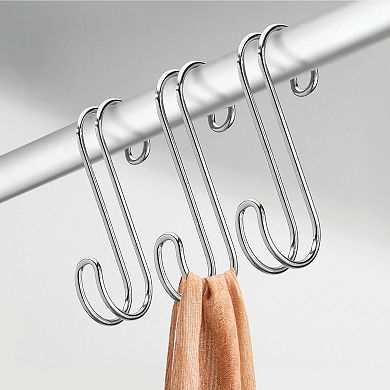 mDesign Metal Wire Over the Rod S Hook for Closet Accessories, 8 Pack ...