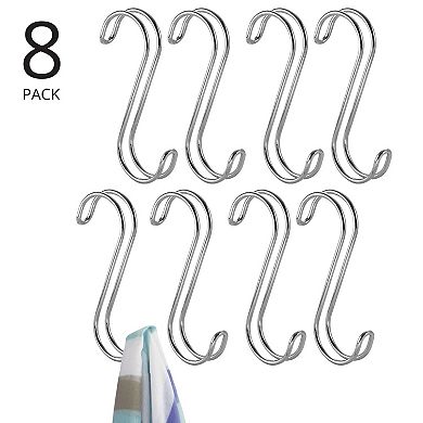 mDesign Metal Wire Over the Rod S Hook for Closet Accessories, 8 Pack ...