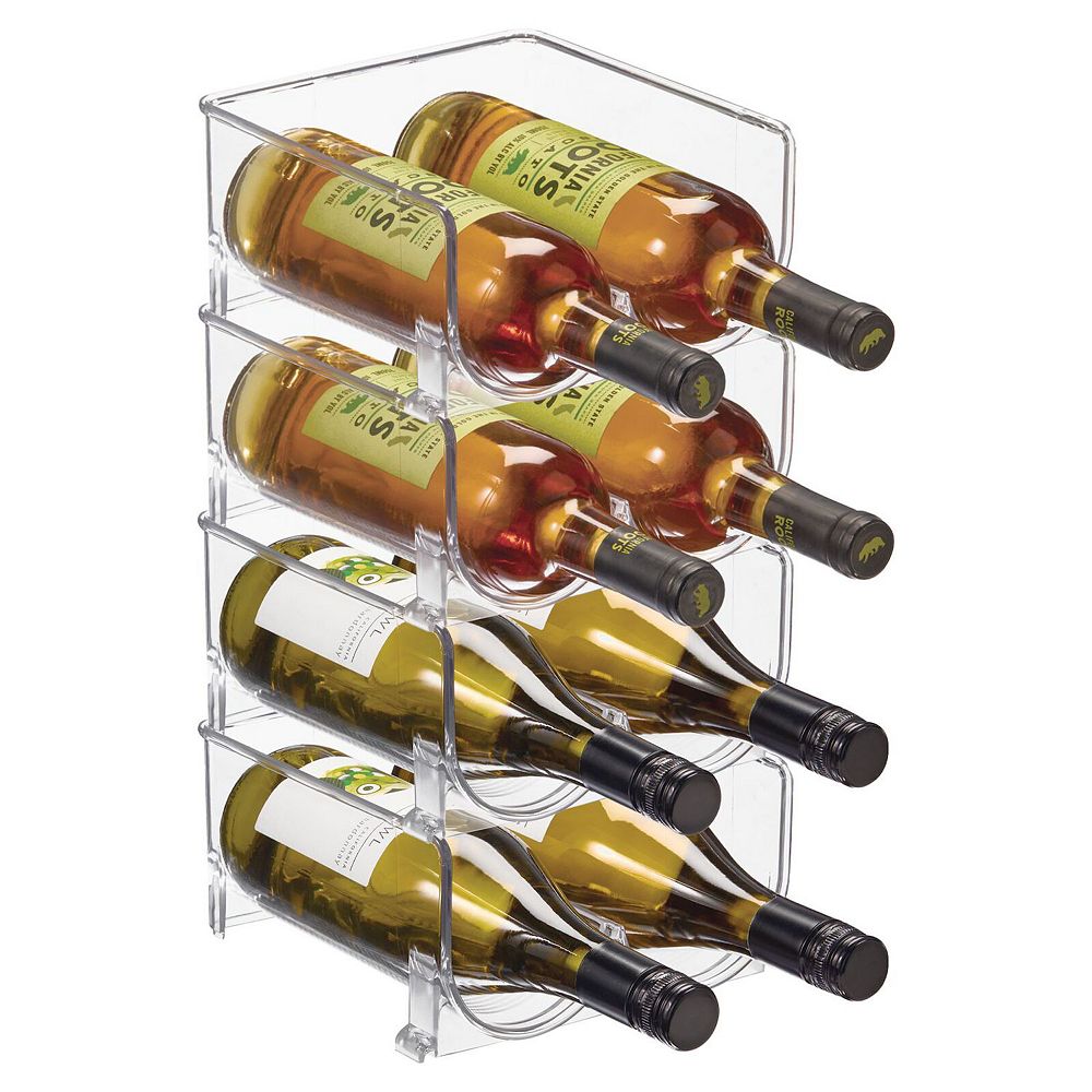 mDesign Stackable Plastic 2 Bottle Refrigerator Wine Rack Holder - 4 ...