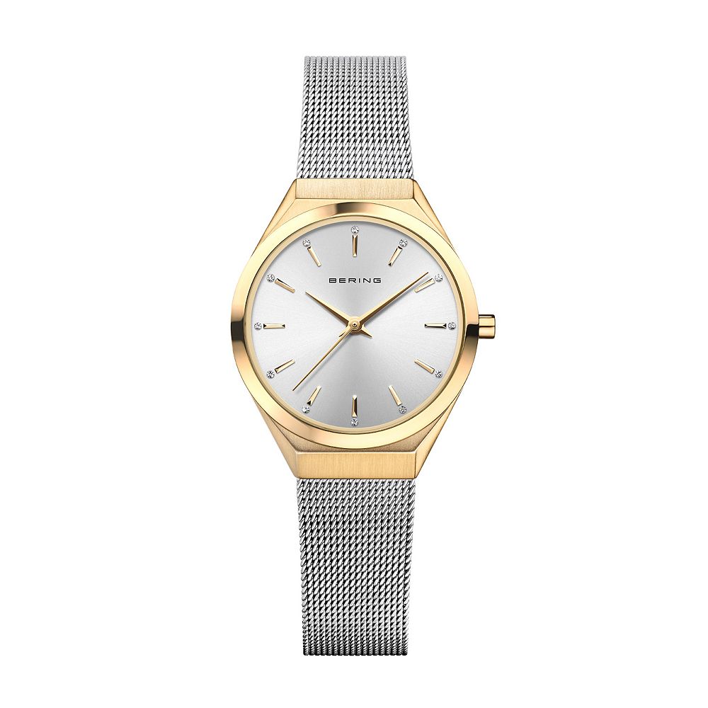 BERING Ultra Slim Women's Two-Tone Stainless Steel Milanese Strap Watch