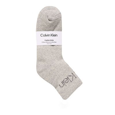 Calvin Klein Women s 3 Pk. Cushion High Top Quarter Socks Grey Assorted Size 7 12