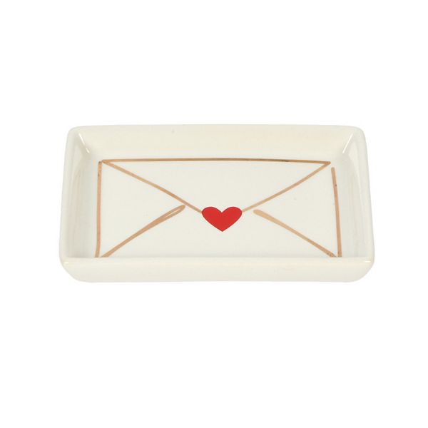 Envelope-Shaped Ceramic Trinket Tray