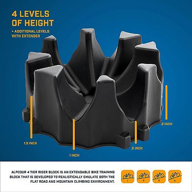 Alpcour 4-Tier Bike Trainer Riser Block - Anti-Skid, Natural Ride ...