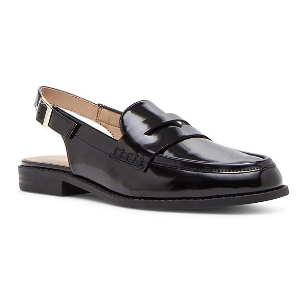 madden girl Peniey Black Box Women's Sling-Back Penny Loafers