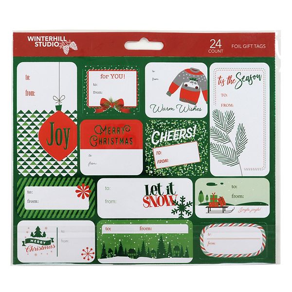 24-Pack Christmas Foil Gift Tags