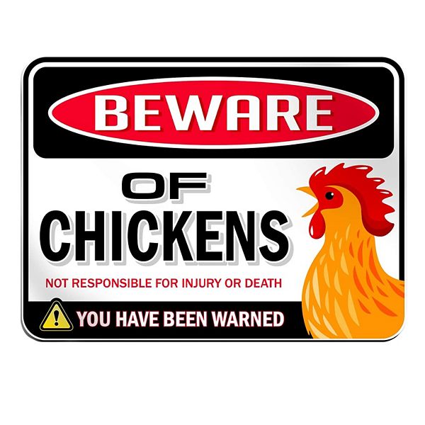 Funny Beware of Chickens Sign for Chicken Lovers - Chicken Yard ...