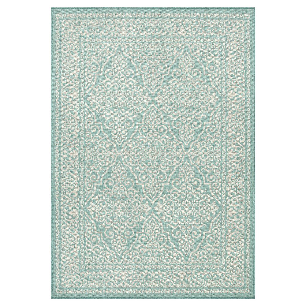 Sonoma Goods For Life® Aqua Classic Medallion Border Indoor/Outdoor ...