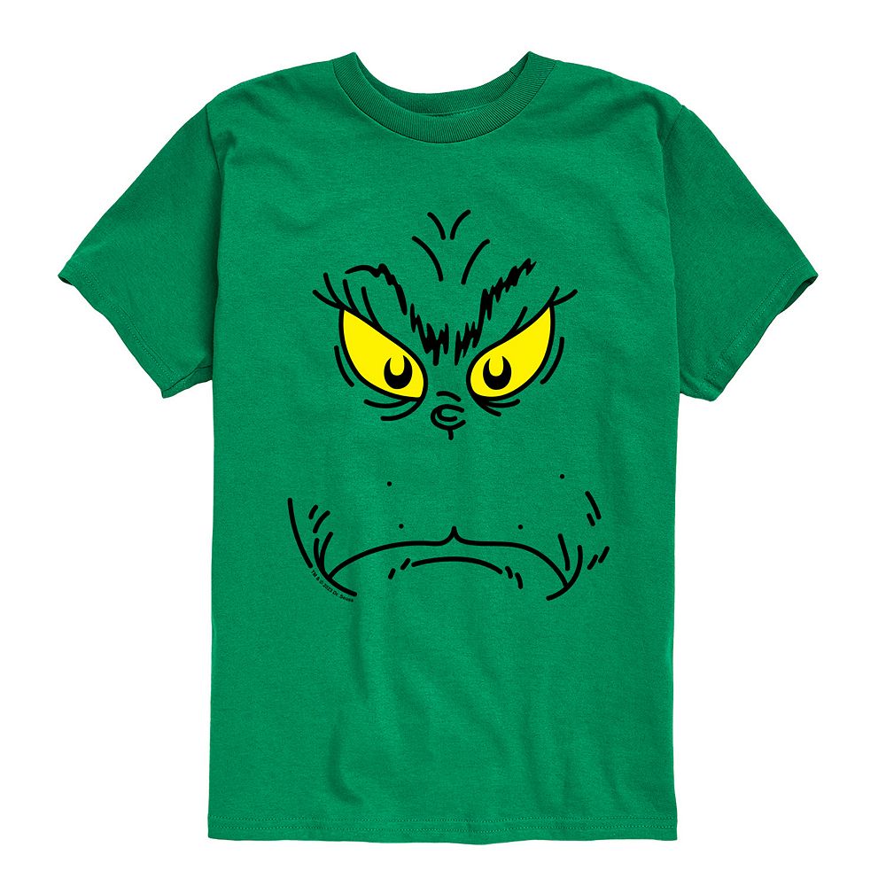 Boys 8-20 Dr. Seuss The Grinch Grumpy Face Graphic Tee