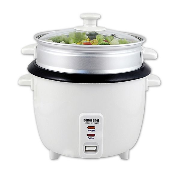 Better Chef 5 Cup Rice Cooker with Food Steamer Attachment