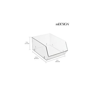 mDesign Plastic Stacking Food Storage Organizer Bin, 11" Deep, 2 Pack ...