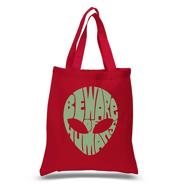 Small Word Art Tote Bag - Beware of Humans