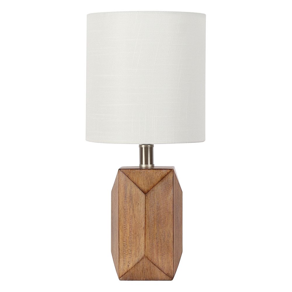 Rectangle Walnut Base Accent Table Lamp