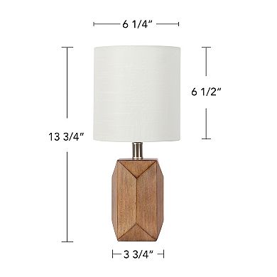 Rectangle Walnut Base Accent Table Lamp