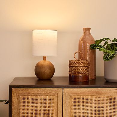 Round Brown Base Accent Table Lamp