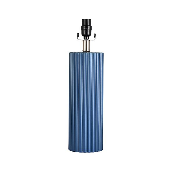Modern Ceramic Stripe Blue Accent Lamp Base