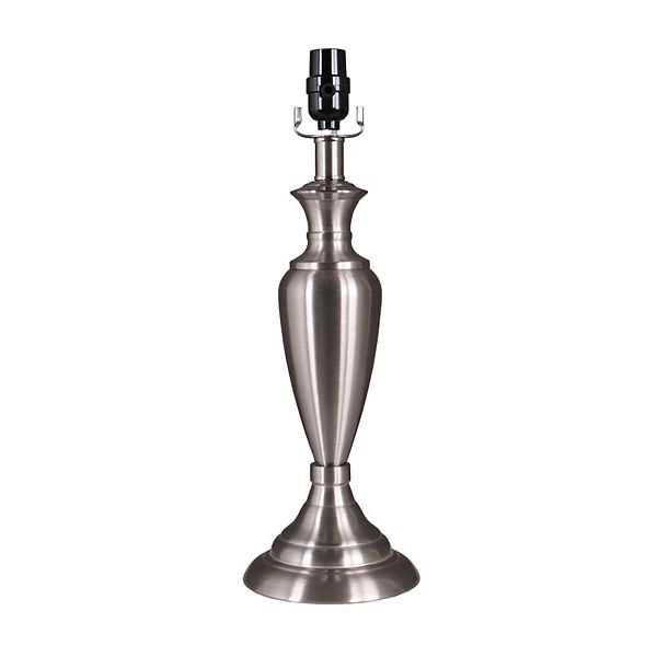 Turned Brushed Silver Tone Accent Lamp Base