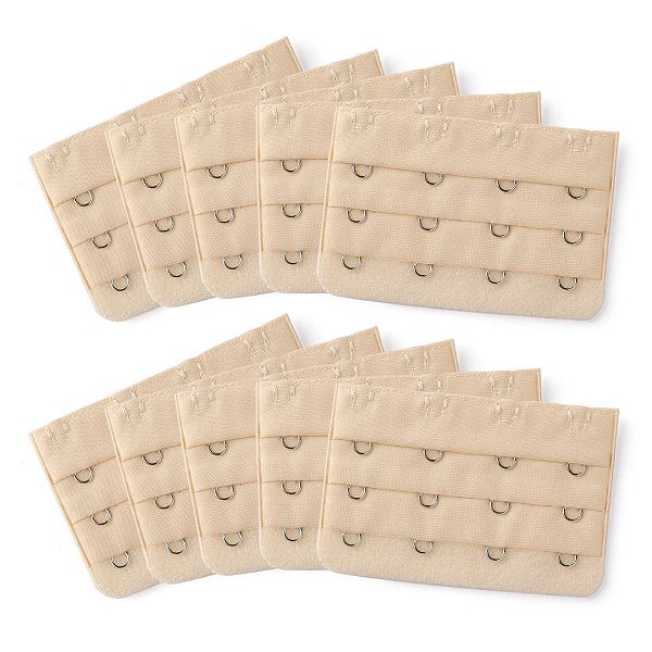 Bra Extensions Elastic Bra Extenders 3 Rows 4 Hooks, 10 Pcs