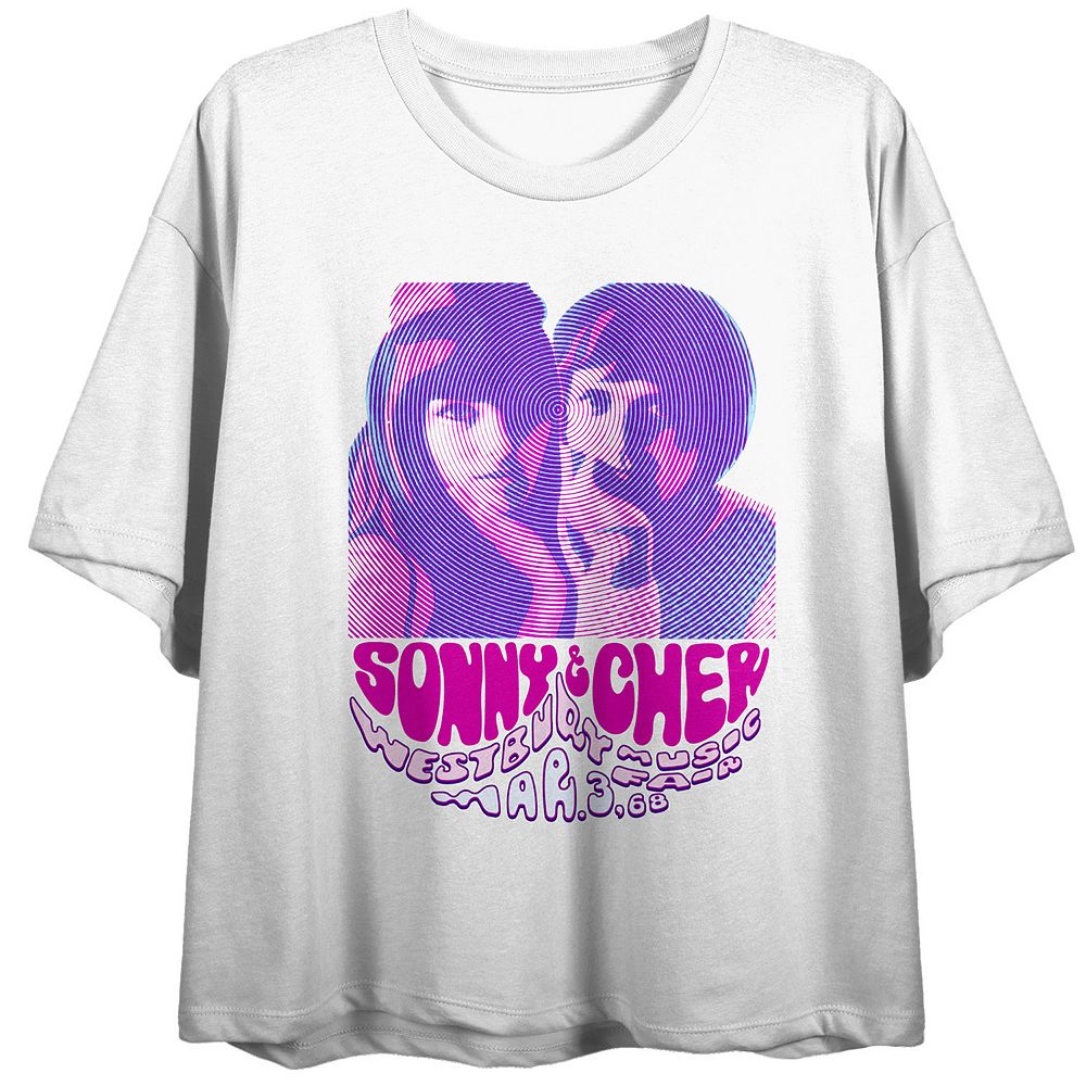 Juniors' Westbursy Sonny And Cher Graphic Tee