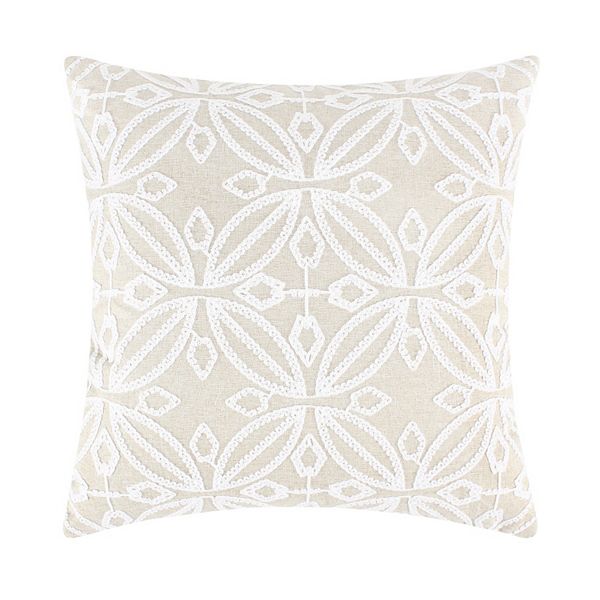Levtex Home Aliza White Embroidered Medallion Throw Pillow