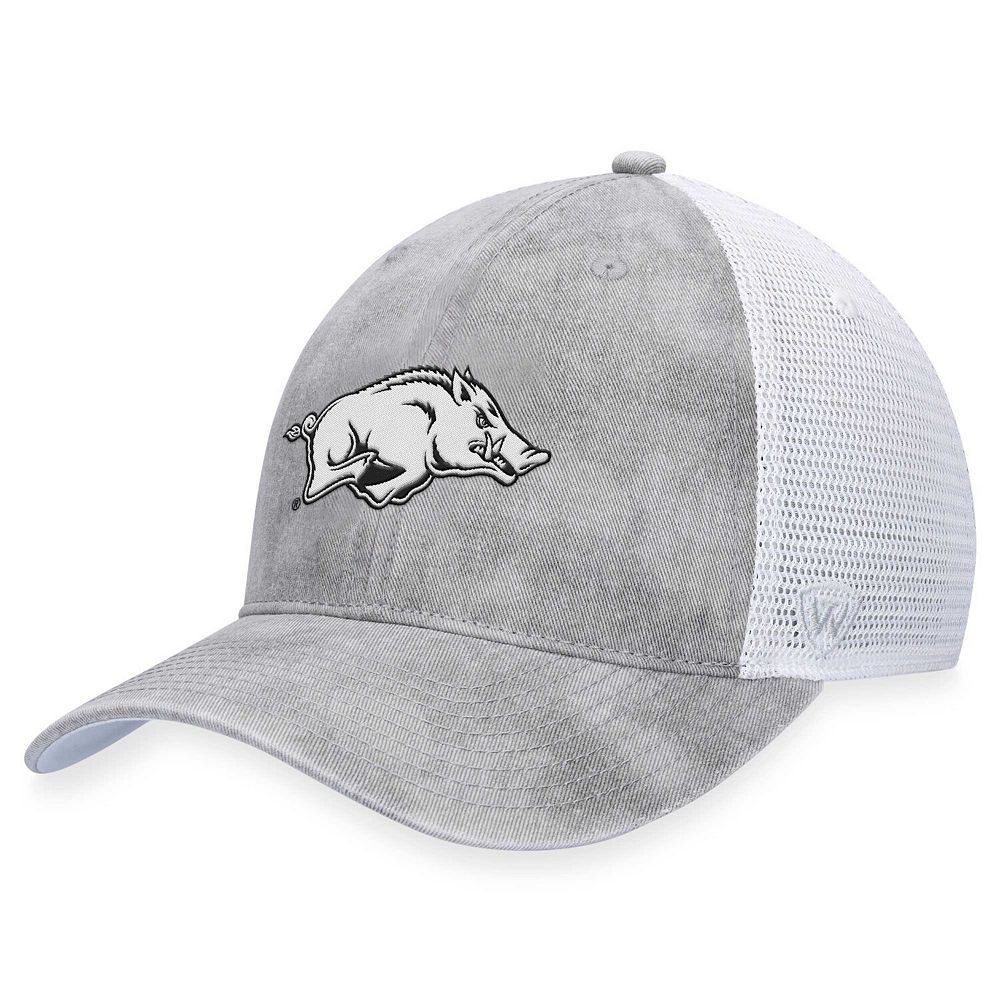 Men's Top of the World Gray/White Arkansas Razorbacks Slate Trucker ...