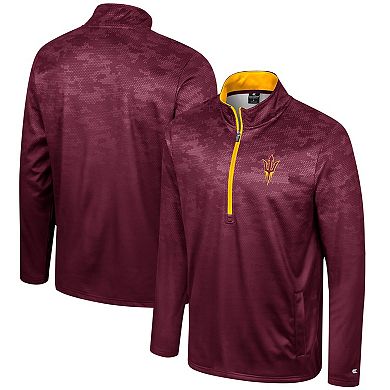 Men's Colosseum Maroon Arizona State Sun Devils The Machine Half-Zip Jacket