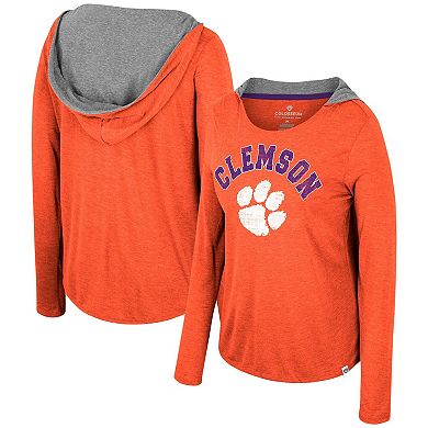 Women's Colosseum Orange Clemson Tigers Distressed Heather Long Sleeve ...