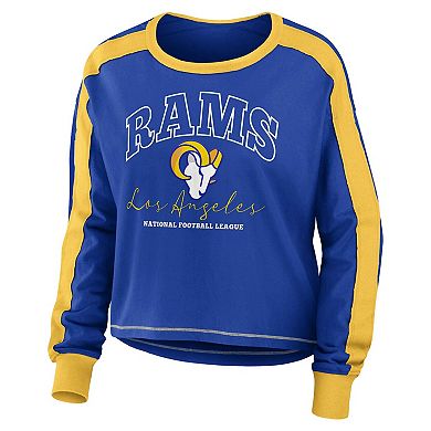 Women's WEAR by Erin Andrews Royal/Gold Los Angeles Rams Color Block ...