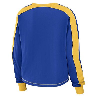 Women's WEAR by Erin Andrews Royal/Gold Los Angeles Rams Color Block ...
