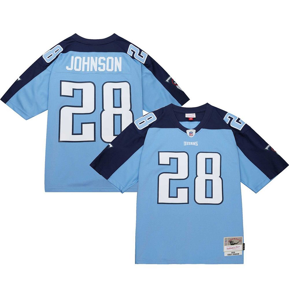 Men's Mitchell & Ness Chris Johnson Light Blue Tennessee Titans Legacy ...