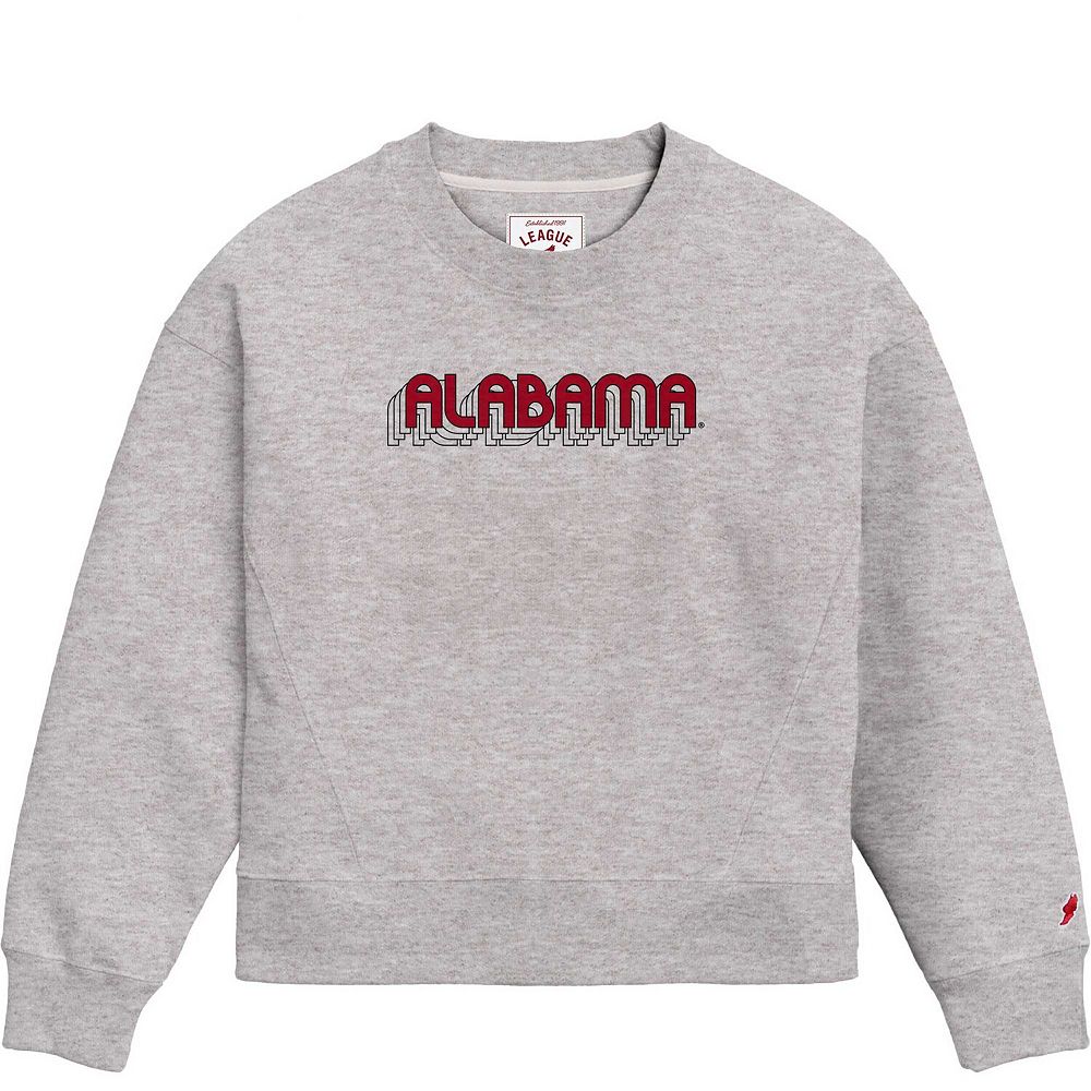 Women's League Collegiate Wear Ash Alabama Crimson Tide Boxy Pullover ...