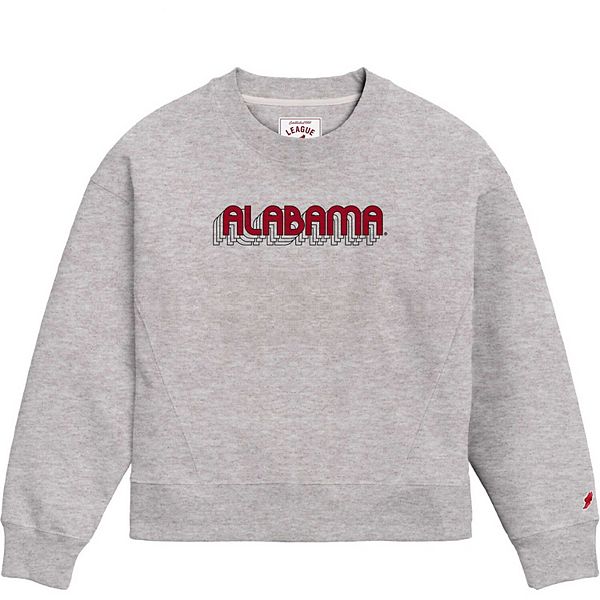 Women's League Collegiate Wear Ash Alabama Crimson Tide Boxy Pullover ...