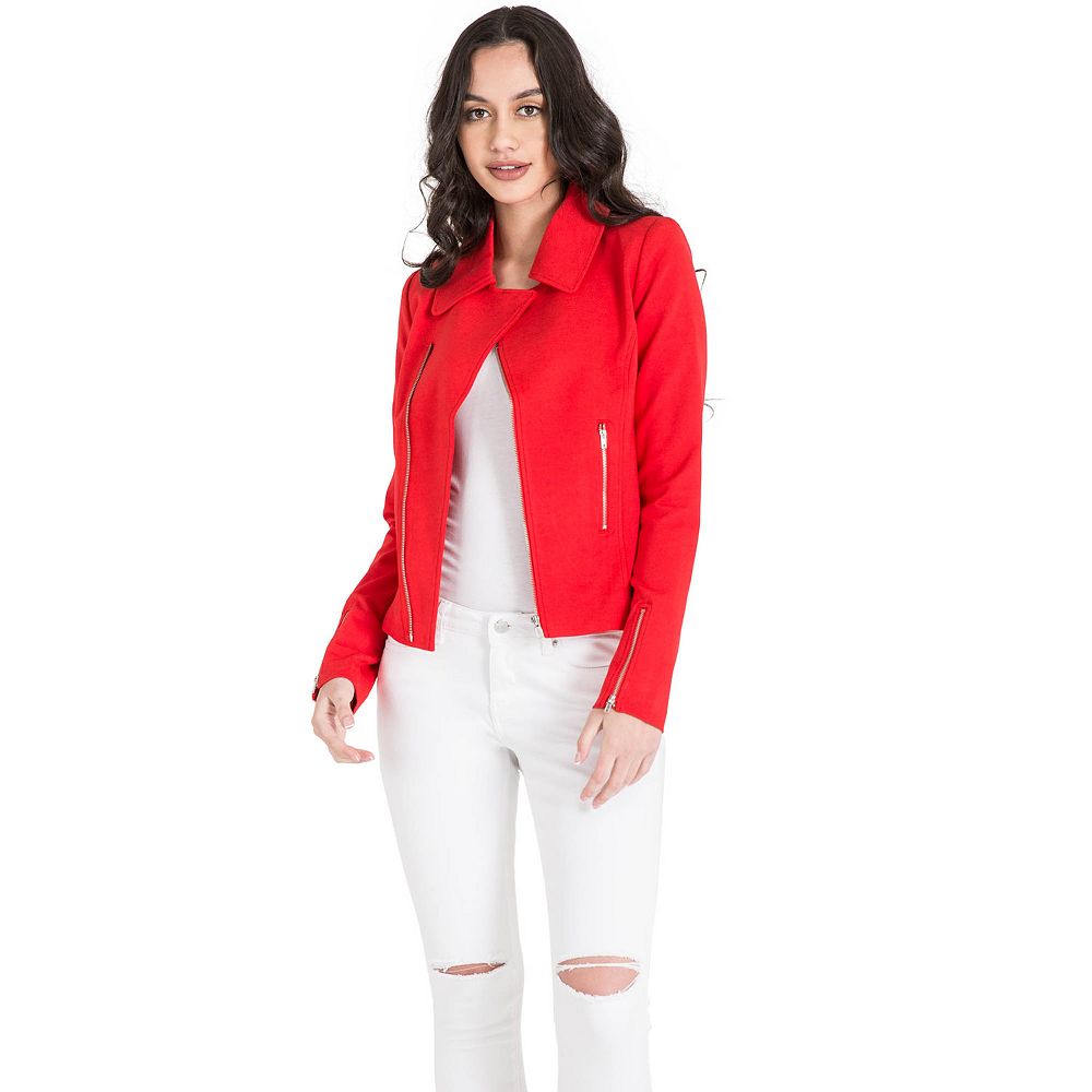 Women's Moto-Jacket Zipper Pockets & Cuff