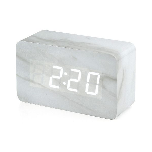 F.C Design Marble Pattern Alarm Clock, Fashion Multi-Function LED Alarm ...