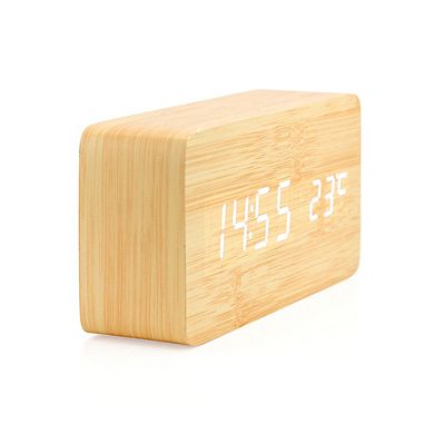F.C Design Wooden Digital Alarm Clock, Wood Fashion Multi-Function LED ...