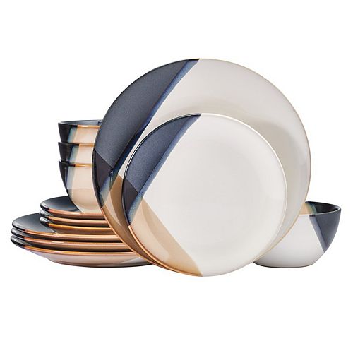 Food Network Ridge 12-Piece Dinnerware Set only $41.64 | eDealinfo.com