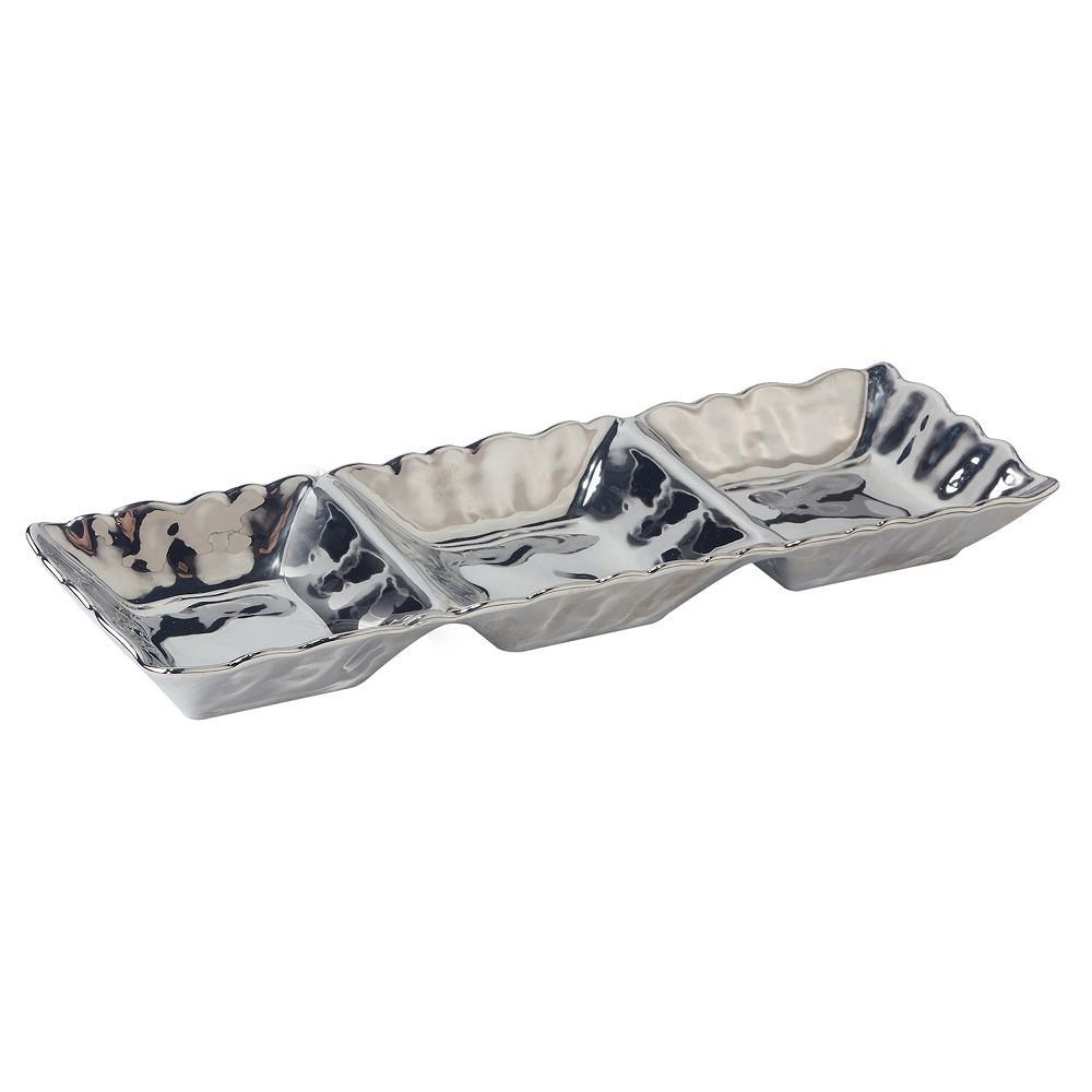 Certified International Silver Coast 3-Section Tray