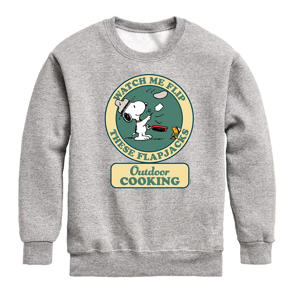 Boys 8-20 Peanuts Outdoor Cooking Badge Fleece Sweatshirt