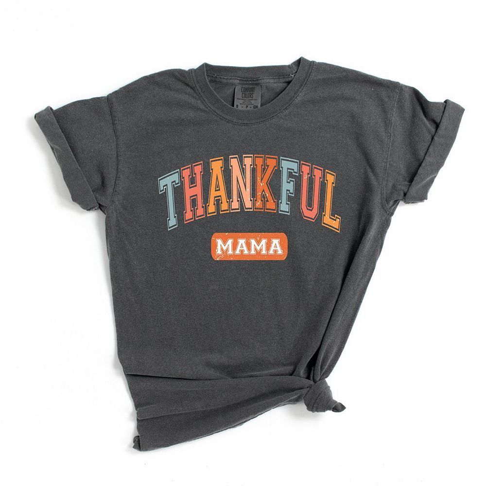 Simply Sage Market Varsity Thankful Mama Garment Dyed Tee