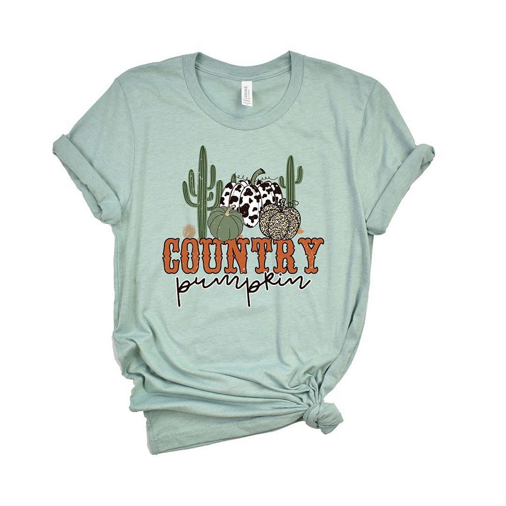 Country Pumpkin Cactus Short Sleeve Graphic Tee