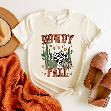 Howdy Fall Cactus Short Sleeve Graphic Tee
