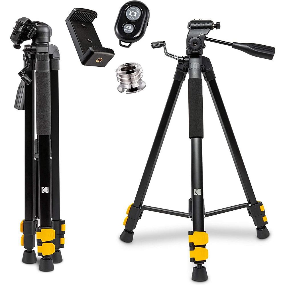 Kodak PhotoGear 62” Camera Tripod, Compact Tripod for Camera with Remote
