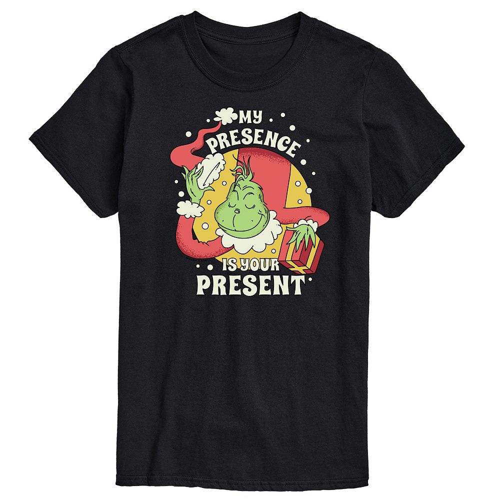 Big & Tall Dr. Seuss The Grinch My Presence Is Your Present Graphic Tee