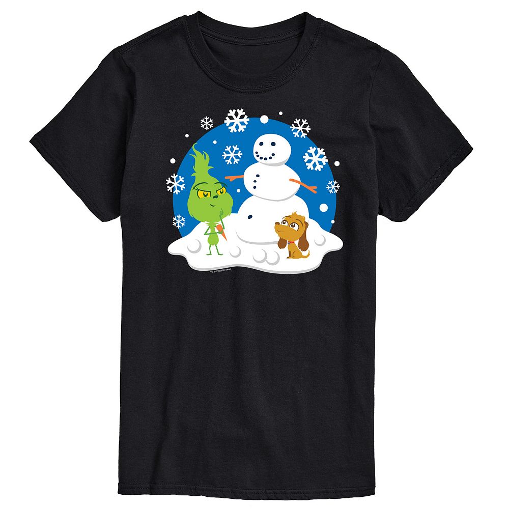 Big & Tall Dr. Seuss The Grinch Building Snowman Graphic Tee