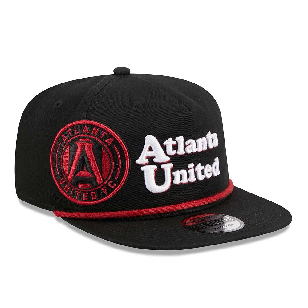 Men's New Era Black Atlanta United FC Heritage The Golfer Snapback Hat